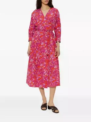 Max Mara Carmo V-neck Midi Dress - Orange