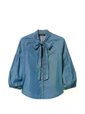 TWINSET Balloon-sleeved Denim Shirt - Blue