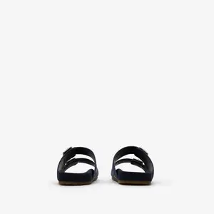 Burberry Check Denim Urchin Sandals - Navy