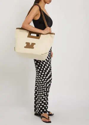 Max Mara Logo-appliquéd Canvas Tote Bag