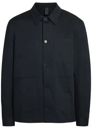 LESTRANGE Coach Patch Pocket Stretch-cotton Overshirt - Navy