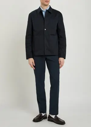 LESTRANGE Coach Patch Pocket Stretch-cotton Overshirt - Navy