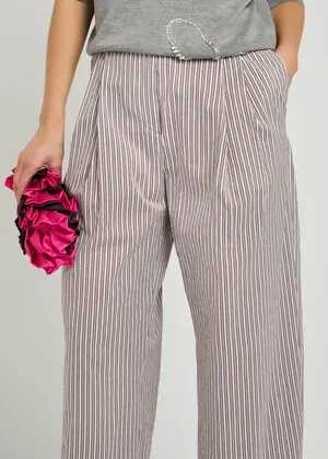 Dries Van Noten Partan Striped Cotton-blend Trousers - Brown