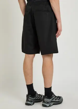 VOWELS Wool-blend Shorts - Black