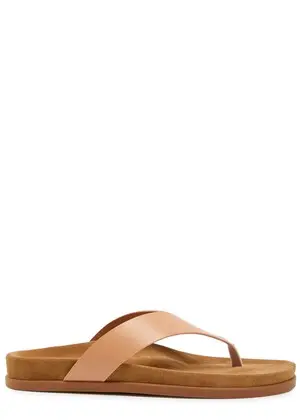 ANCIENT GREEK SANDALS Charys Footbed Leather Flip Flops - Natural