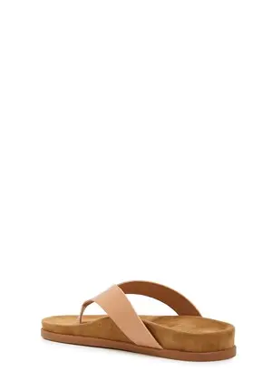 ANCIENT GREEK SANDALS Charys Footbed Leather Flip Flops - Natural
