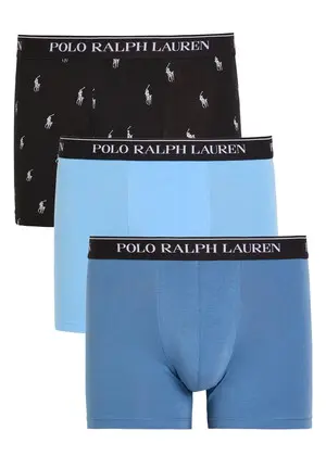 Polo Ralph Lauren Logo Stretch-cotton Trunks - Blue