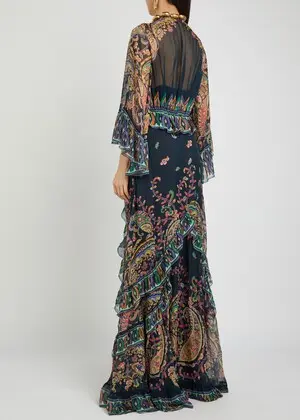 Etro Printed Silk-chiffon Maxi Dress