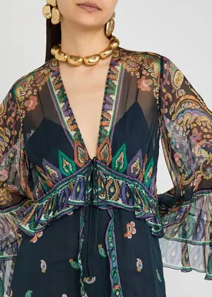 Etro Printed Silk-chiffon Maxi Dress