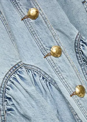 Aje Noa Gathered Denim Mini Dress