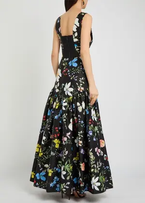 Alice + Olivia Lila Floral Print Tiered Gown - Multicoloured