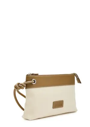 Max Mara Frisia Logo-appliquéd Canvas Clutch