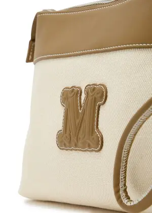 Max Mara Frisia Logo-appliquéd Canvas Clutch