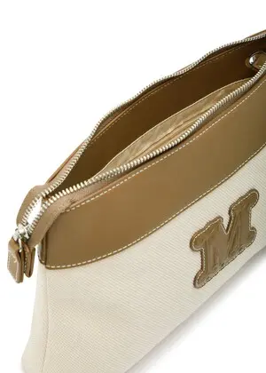 Max Mara Frisia Logo-appliquéd Canvas Clutch
