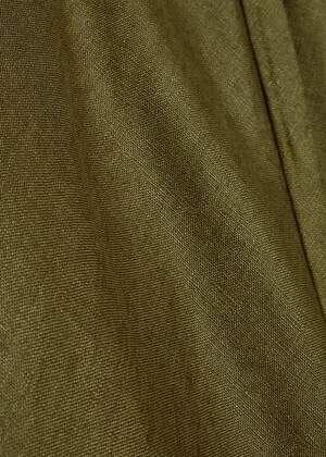 REFORMATION Gale Straight-leg Linen Trousers - Khaki