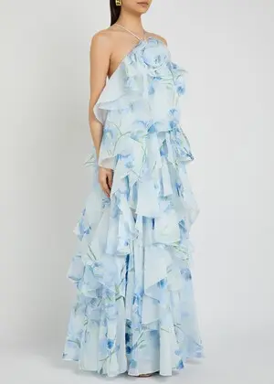 Aje Pandorea Ruffled Chiffon Maxi Dress