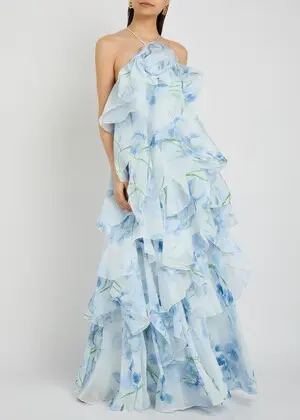 Aje Pandorea Ruffled Chiffon Maxi Dress