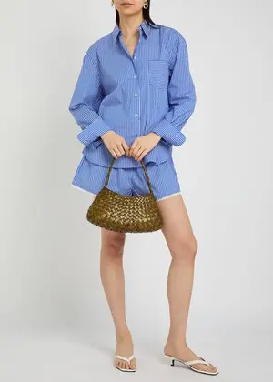 Good American Striped Cotton-blend Shirt