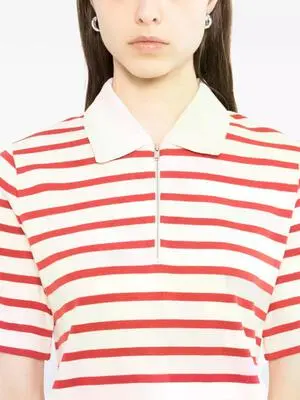 JIL SANDER Striped Zip-up Polo Shirt