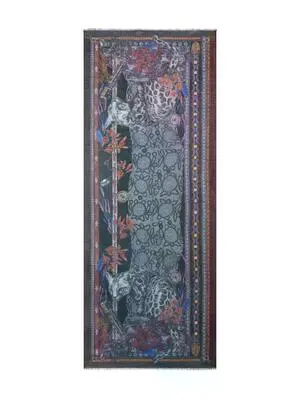 Etro Leopard-print Scarf - Grey