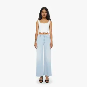 MOTHER The Lil Hustler Roller Skimp Fray Jeans - Light Blue