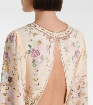 Camilla Embellished Floral Silk Minidress