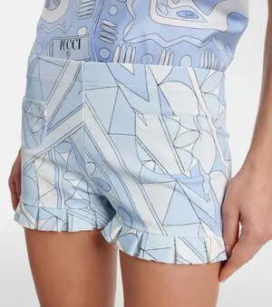 Emilio Pucci Manuba Ruffled Jersey Shorts - Blue