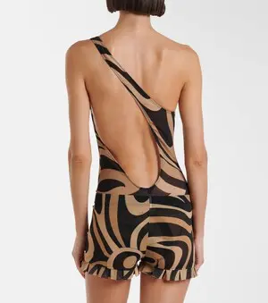 Emilio Pucci Marmo Ruffled Mesh Shorts