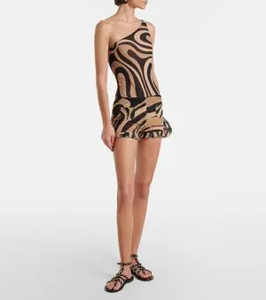 Emilio Pucci Marmo Ruffled Mesh Shorts