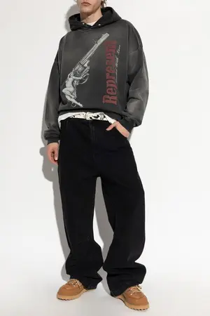 REPRESENT Printed Cotton Knit Sweatshirt