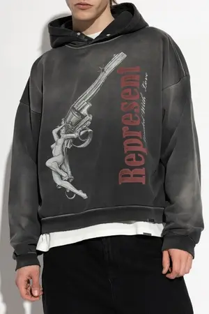 REPRESENT Printed Cotton Knit Sweatshirt