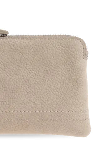 AMI Paris Leather Wallet - Grey