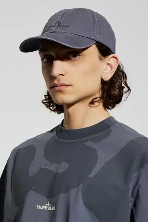 Stone Island Cap With Logo - Grey