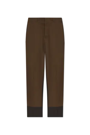 MAISON MARGIELA Creased Straight Leg Trousers - Brown