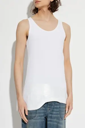 MAISON MARGIELA Asymmetrical Cut Tank Top - White