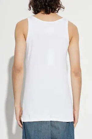 MAISON MARGIELA Asymmetrical Cut Tank Top - White