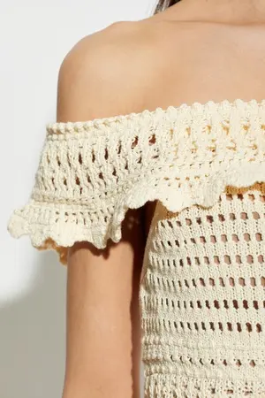 MARANT ETOILE Zoa Crochet Mini Dress - Cream