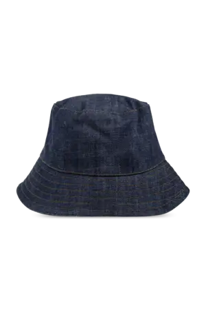 AMI Paris Denim Bucket Hat With Logo