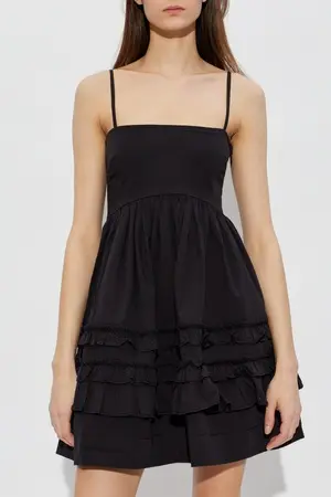 GANNI Strappy Mini Dress - Black