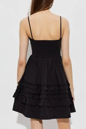 GANNI Strappy Mini Dress - Black