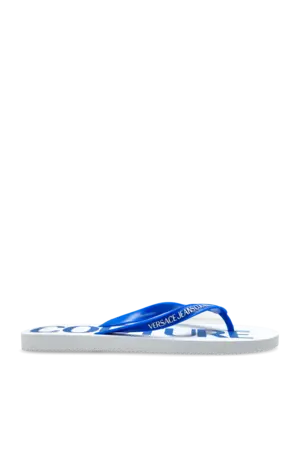 Versace Rubber Slides With Logo - Blue