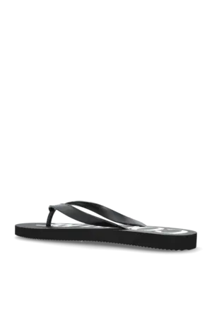 Versace Rubber Flip-flops With Logo - Black