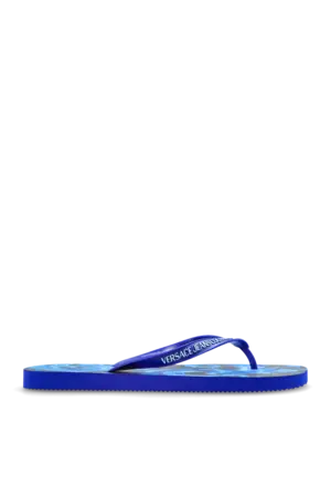 Versace Rubber Flip-flops With Logo - Blue