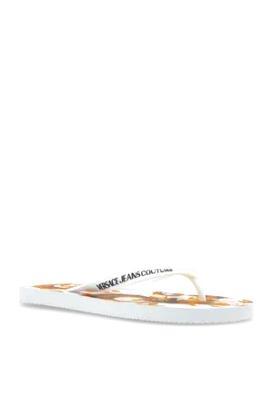 Versace Rubber Flip-flops With Logo - White