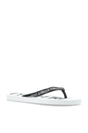 Versace Rubber Slides With Logo - White