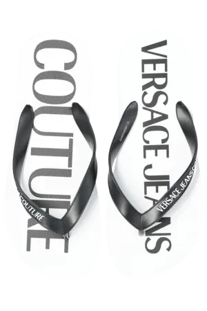 Versace Rubber Slides With Logo - White