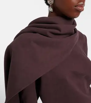 Magda Butrym Draped Scarf-detail Cotton Sweatshirt