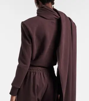 Magda Butrym Draped Scarf-detail Cotton Sweatshirt
