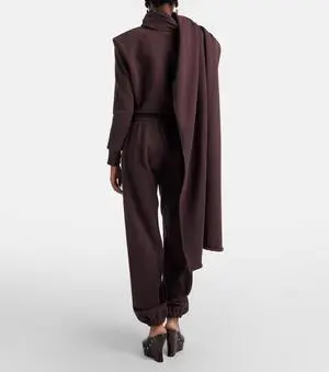 Magda Butrym Draped Scarf-detail Cotton Sweatshirt