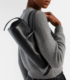 Khaite Donna Leather Shoulder Bag - Black